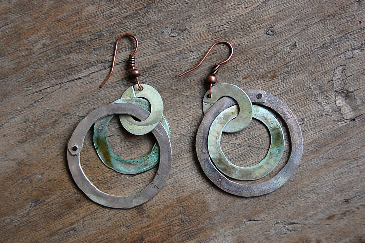'Mora' earrings | oxidized copper silver – Unico